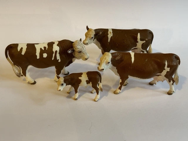 SCHLEICH RARE SIMMENTAL Cattle: 13641 Bull, 13641 Cow 13642 Calf 2009 £ ...