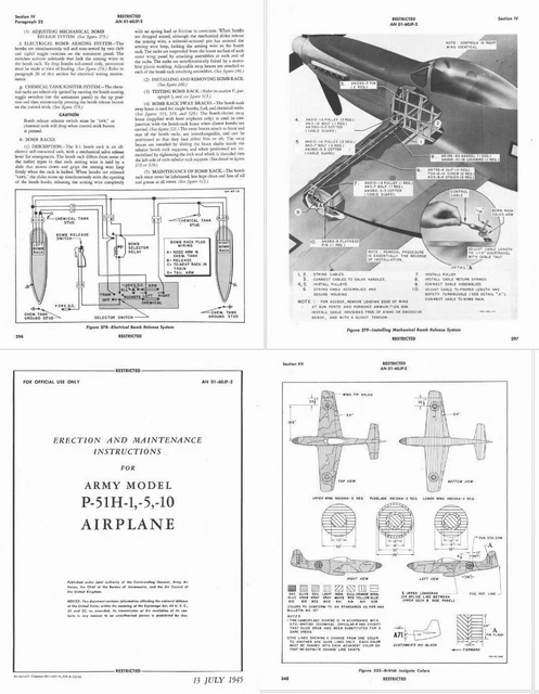WW2 P-51 MUSTANG 1940's MAINTENANCE ERECTION SERVICE MANUAL historic ...