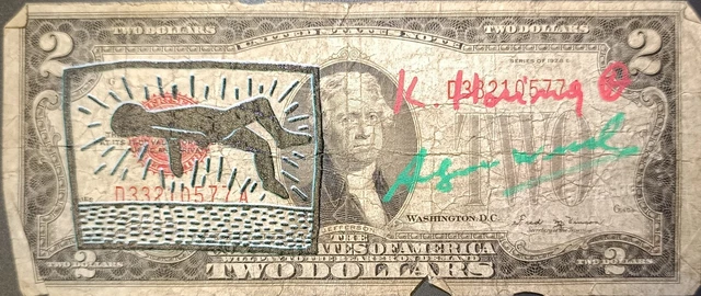 KEITH HARING ANDY Warhol Banconota Disegno Serigrafia Firmata Certificata EUR 500,00 - PicClick IT