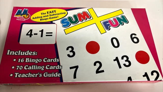 NEW SUM FUN Adding & Subtracting Bingo Game Class School Math Game ...