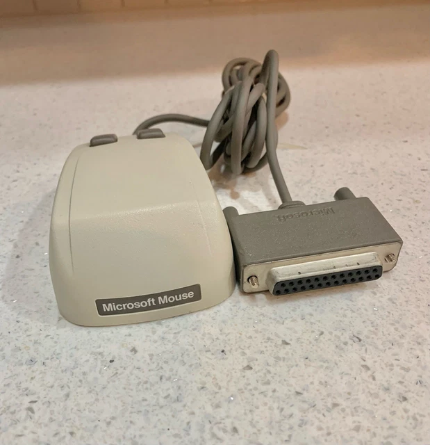 VINTAGE RARE EARLY Microsoft 2-Button Serial 1980's Computer Mouse ...