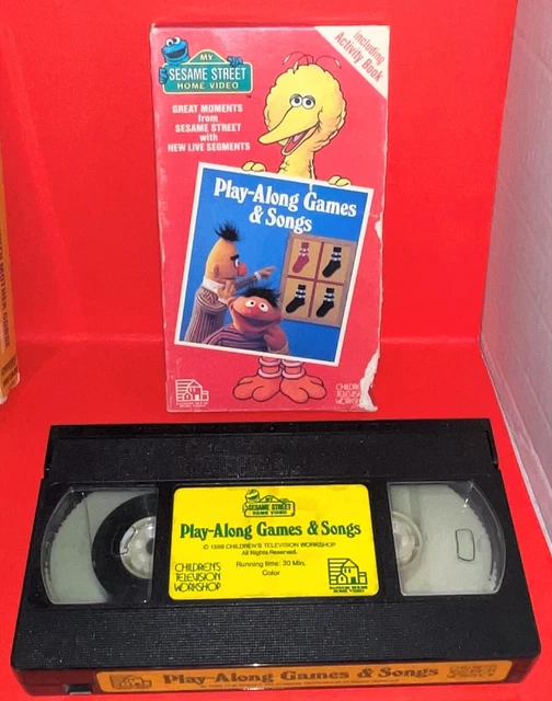 SESAME STREET PLAY Along Games & Songs (VHS, 1986) TESTÉ-RARE VINTAGE ...