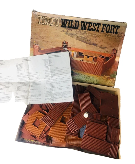 ACTION FIGURE TIMPO Wild West Fort Castle Toy Vintage Rare Cowboys ...