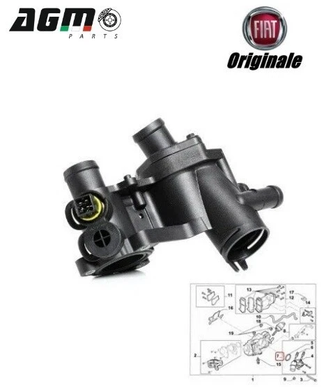 TERMOSTATO REFRIGERANTE ORIGINALE Fiat 500L 500X Giulietta Doblo 1.6 D ...