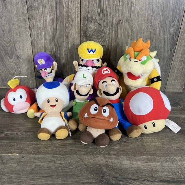 SUPER MARIO BROS. Bowser Luigi Warrio Gumba Mushroom Classic Plush Lot ...