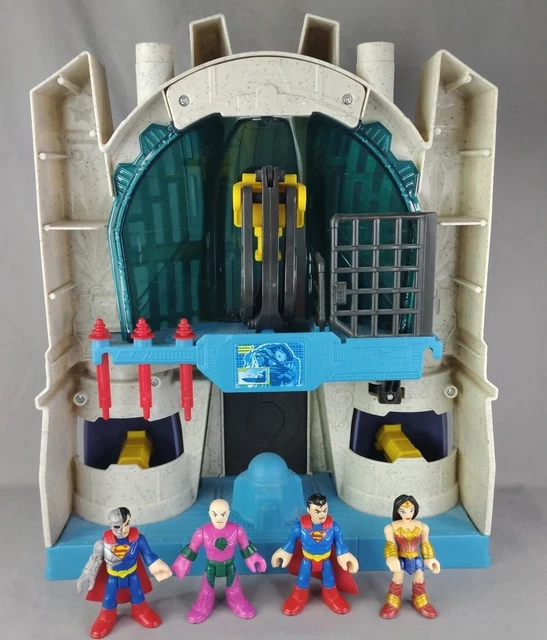IMAGINEXT SUPERMAN HALL of Justice Playset Missiles & Action Figures ...