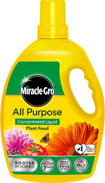 MIRACLE-GRO ALL PURPOSE Concentrated Liquid Plant Food, 2.5L £22.31 ...