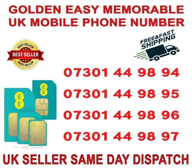 GOLDEN EASY MEMORABLE Uk Vip Mobile Phone Number/Platinum Sim ( Ee ...