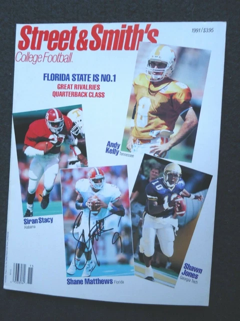 SHANE MATTHEWS - Street & Smith's Football dédicacé - 1991 - Gators EUR ...