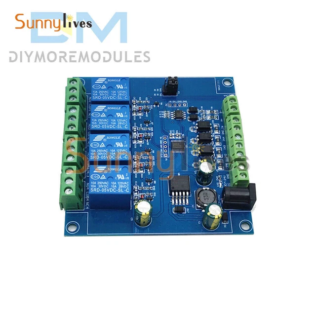 7-24V MODBUS RTU 1/2/4 Channels Relay Module Switch input output RS485 ...