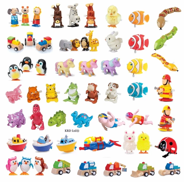 CLOCKWORK TOYS TRADITIONAL Wind Up Zoo Wild Animals Pet Train Kids Toy ...