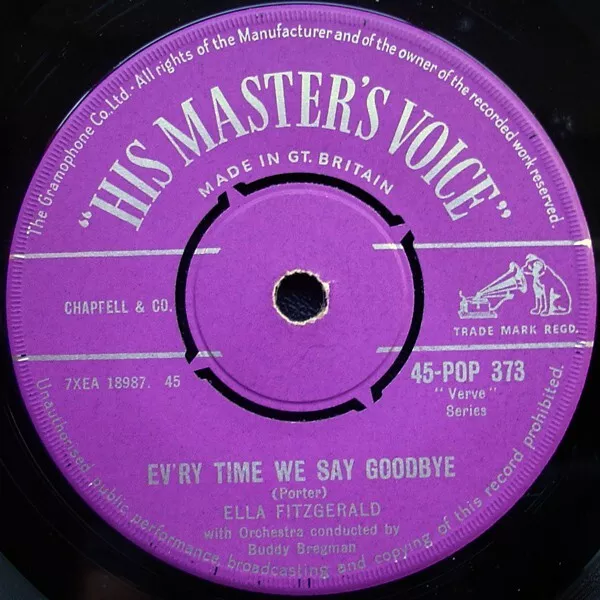 ELLA FITZGERALD AVEC orchestre* - Manhattan / Ev'ry Time We Say Goodbye ... ELLA FITZGERALD AVEC orchestre* - Manhattan / Ev'ry Time We Say Goodbye ...