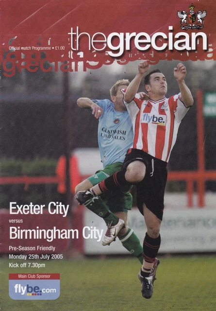 EXETER CITY V Birmingham City Football Programme 25th July 2005 £0.95 ...