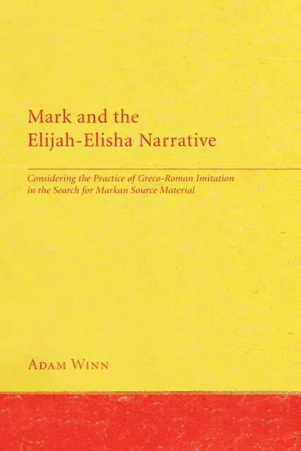 WINN, ADAM MARK And The Elijah-Elisha Narrative Book NEUF EUR 42,04 ...