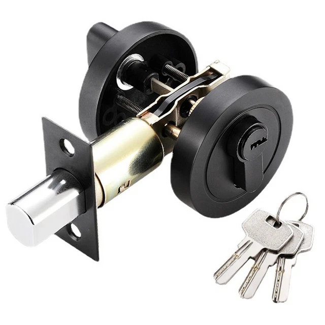 SERRURE DE PORTE noire monocylindre facile utiliser avec poign es en nickel EUR 29,11 - PicClick FR