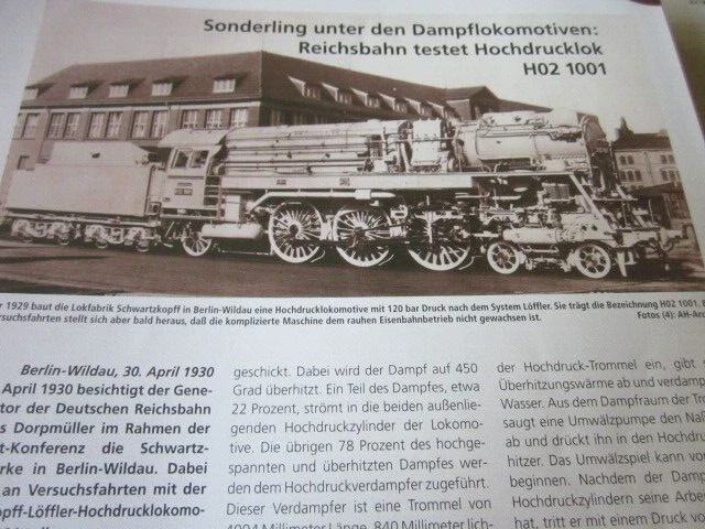 EISENBAHN CHRONIK N 2 1930 Reichsbahn testet Hochdrucklok H 02 1001 EUR ...