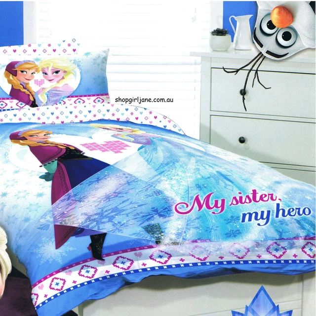 DISNEY FROZEN MY Sister My Hero - Single/US Twin Bed Quilt Doona Duvet ...