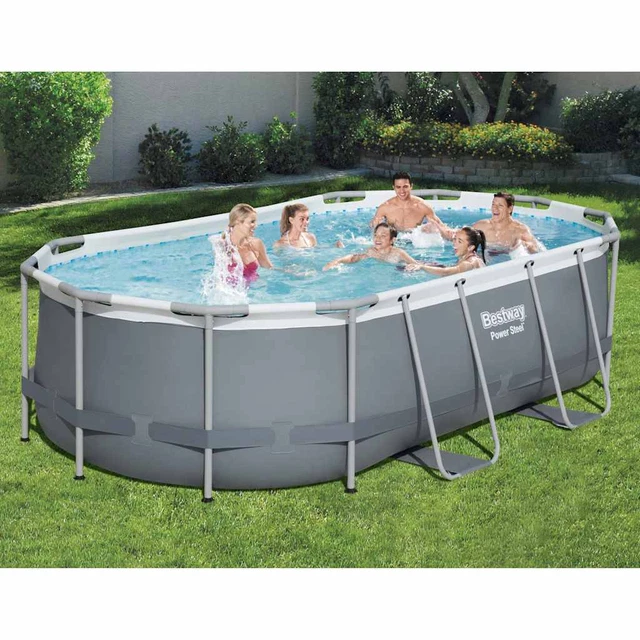BESTWAY PISCINA FUORI Terra Ovale Power Steel 427x250x100 cm EUR 756,99 - PicClick IT