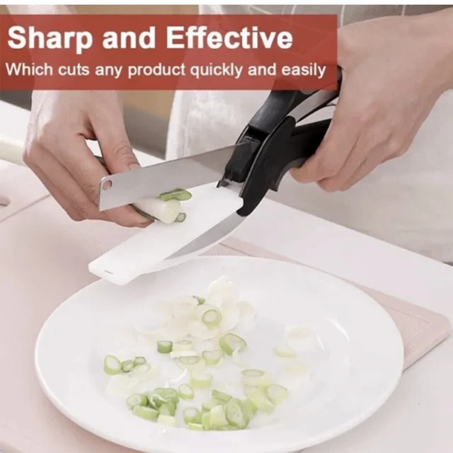 VEGETABLE CHOPPER SCISSORS Clever Cutter 2-in-1 Cutting&Knife Board ...