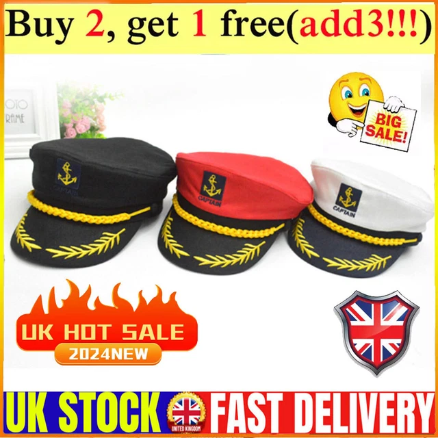 CAPTAIN'S HAT YACHTING Admiral Sailor Sailing Skipper Fishing Cap UK £6.68 - PicClick UK