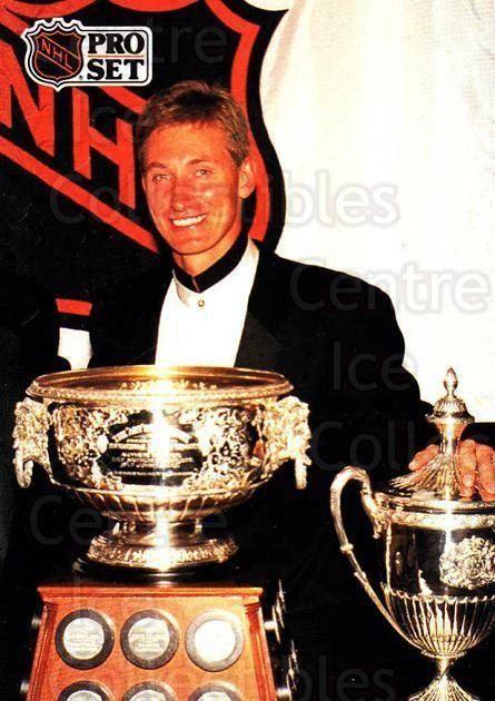 1991-92 PRO SET #324 Wayne Gretzky, Art Ross Trophy, Lady Byng Trophy ...