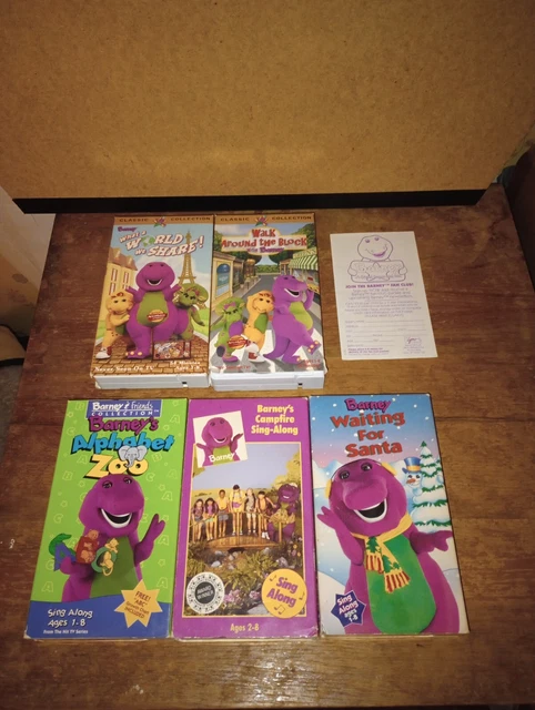 LOT OF 5 Barney VHS Tapes With Barney Fan Club Booklet 4 White And 1 ...