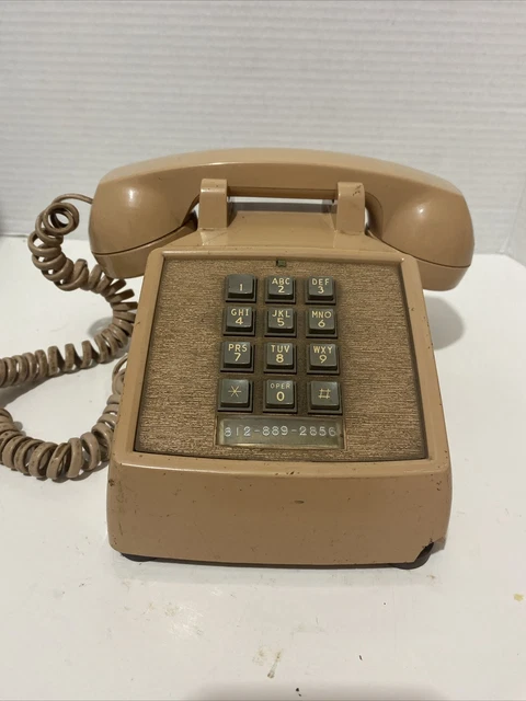 VINTAGE ITT PUSH Button Telephone Desk Phone Beige Peach Pink Retro ...