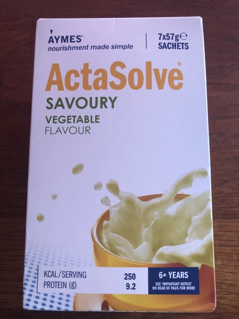 ACTASOLVE SAVOURY 7X 57g Sachets Vegetable Soup Nutritional Supplement ...