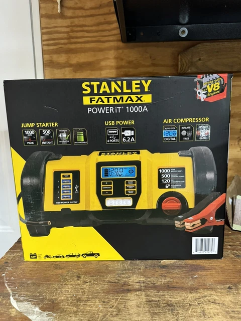 STANLEY FATMAX POWER Station 12V Jump Starter USB Charger Air Pump 1000 ...