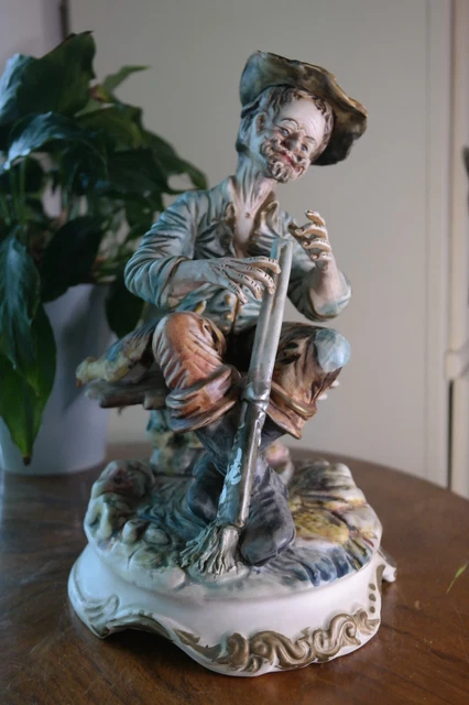 VINTAGE CAPODIMONTE PORCELAIN Statue Figurine Hobo Marked Made in Italy ... VINTAGE CAPODIMONTE PORCELAIN Statue Figurine Hobo Marked Made in Italy ...