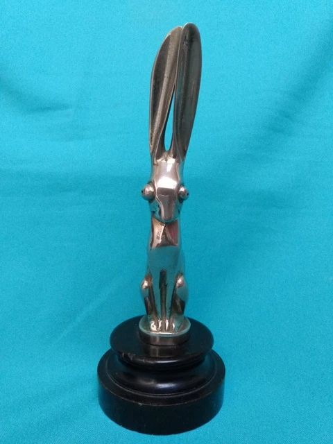 ANTIQUE ART DECO Chromed Bronze Rabbit Car Mascot Hood Ornament £145.45 ...