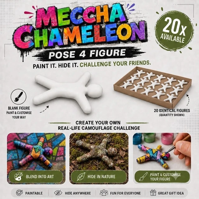 20X MECCHA CHAMELEON Inspired Viral Paint & Hide Figure Set (Pose 4) £ ...