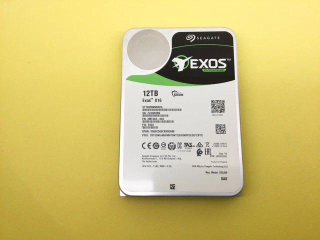 SEAGATE EXOS X16 12TB 7.2K SAS 12Gb/s 3.5" Internal HDD ST12000NM002G ...