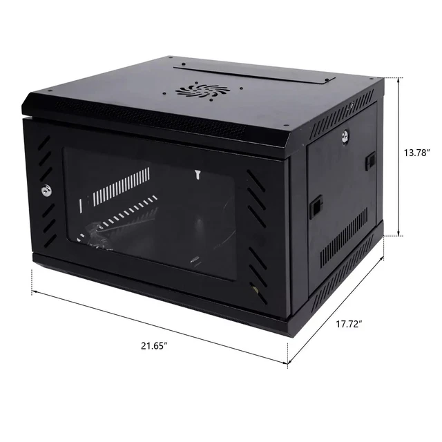 6U WALL MOUNT Network Server Cabinet Enclosure Rack with Cooling Fan ...