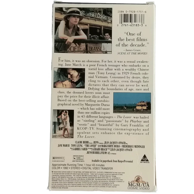THE LOVER VHS 1993 Tony Leung Jane Marsh £3.81 - PicClick UK