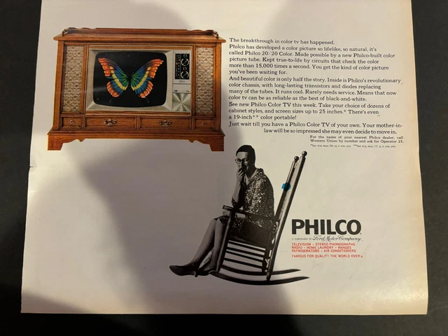 VTG 1960S AD, Ford Motor Co, Philco Color Television $12.46 - PicClick CA