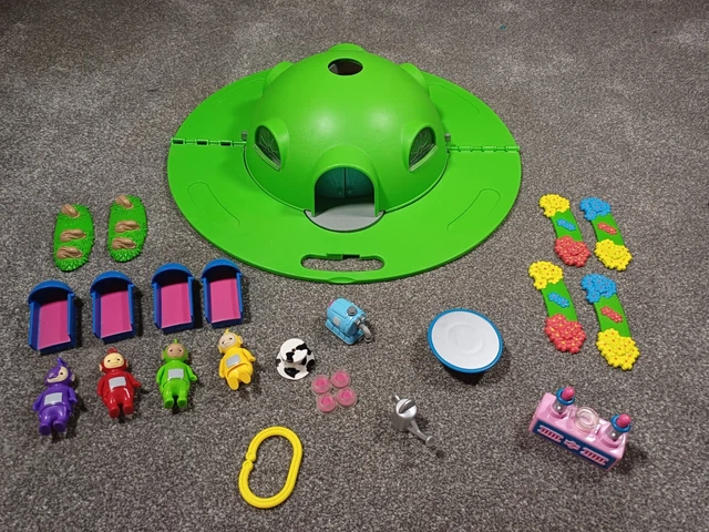 TELETUBBIES TELETUBBY HOUSE Home Hill Figures Playset Noo Noo Toy Carry ...