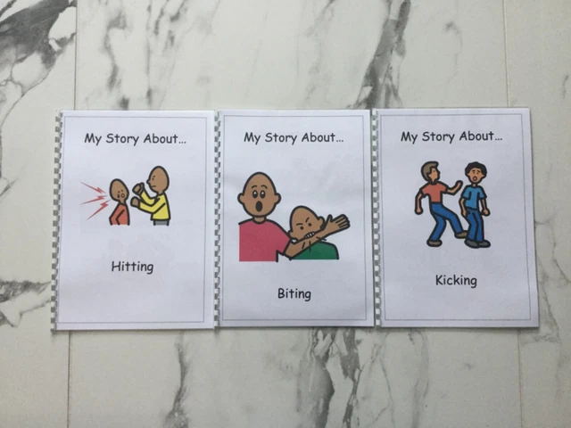 PECS/BOARDMAKER HITTING, KICKING and Mording Social Story for Autisme ...