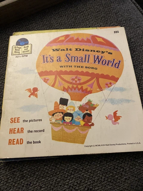WALT DISNEY'S IT'S a SMALL WORLD Read Along Book And Record 7" LLP-323 ...