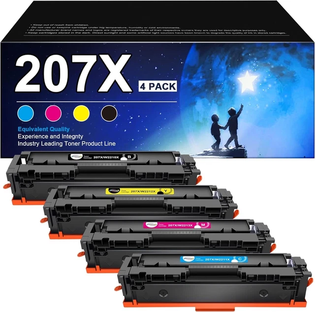 4 TONER HP 207X 207A Laserjet Pro M283fdw M255dw M282nw M283fdn M255nw ...