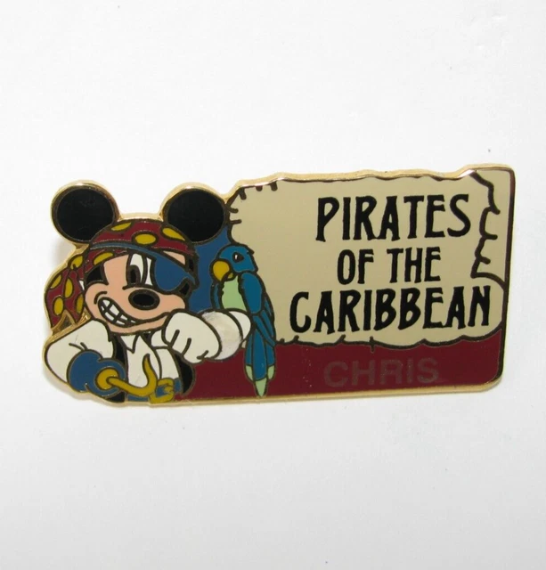 DISNEYLAND PIRATES OF The Caribbean Mickey Mouse CHRIS Name Tag ...