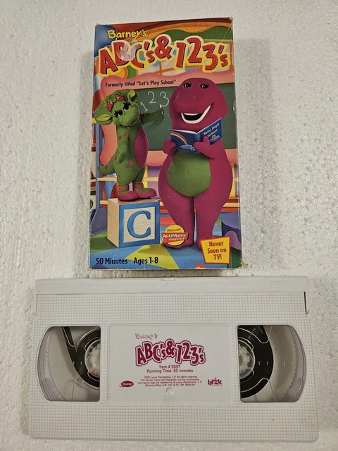 BARNEY ABC’S & 123’s VHS Video Tape VTG Kids Let’s Play School Paper £4 ...