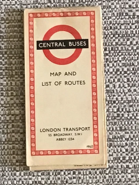LONDON TRANSPORT - Central Buses Map And List Of Routes, 1962 £0.99 ...