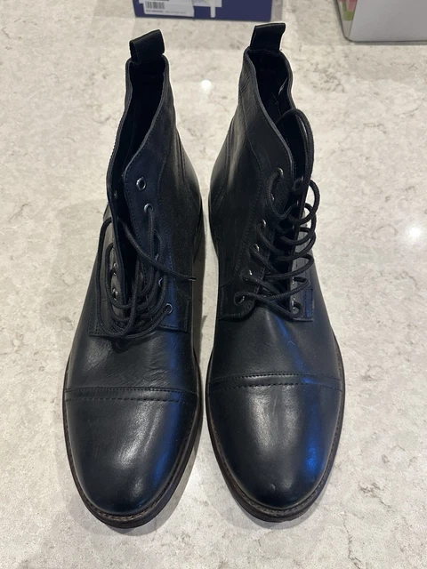 MEN’S BLACK BASE London Leather Boots Size 43(uk9) £8.00 - PicClick UK