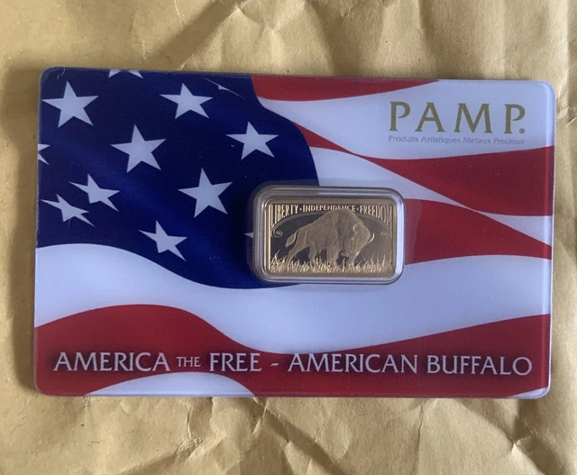 5G PURE FINE Gold 999.9 PAMP American Buffalo In TEP - Certified £491. ...