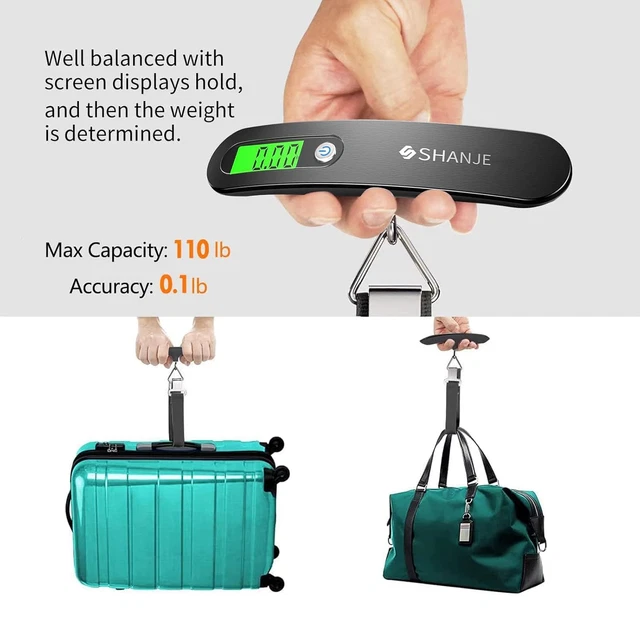 LUGGAGE WEIGHT SCALE for Suitcases 110 Lbs Travel Accessories High ...