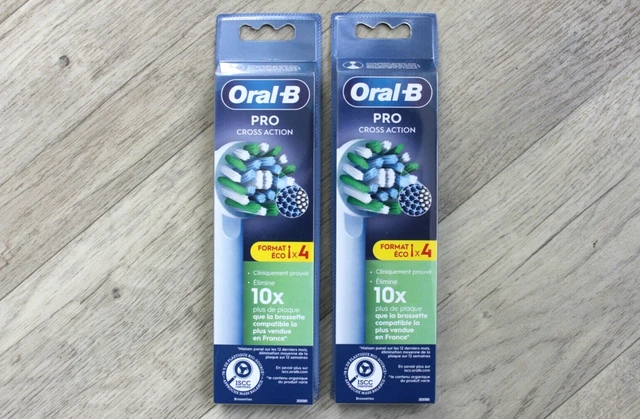8 BROSSETTES ORAL B Pro Cross Action Neuve - Authentique ++ EUR 19,90 ...