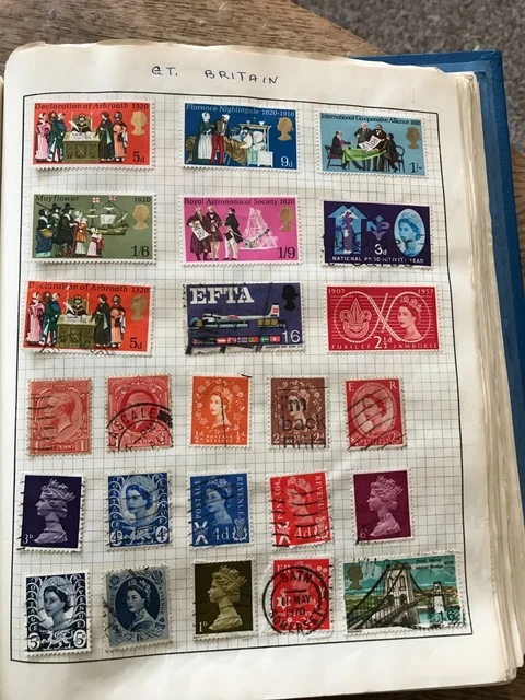 FRANCOBOLLI POSTALI MONDIALI su un francobollo Pelham commonwealth mondiale pagina album EUR 1 ...