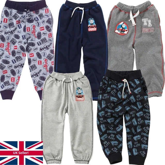 BOYS THOMAS THE Tank Engine Fleece Jog Pants Elasticated Navy Blue Grey ...