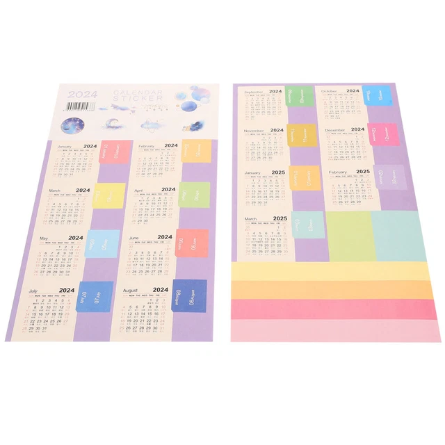 10 SETS 2024 Full Year Calendar Index Label Sticker 4pcs/set Monthly ...